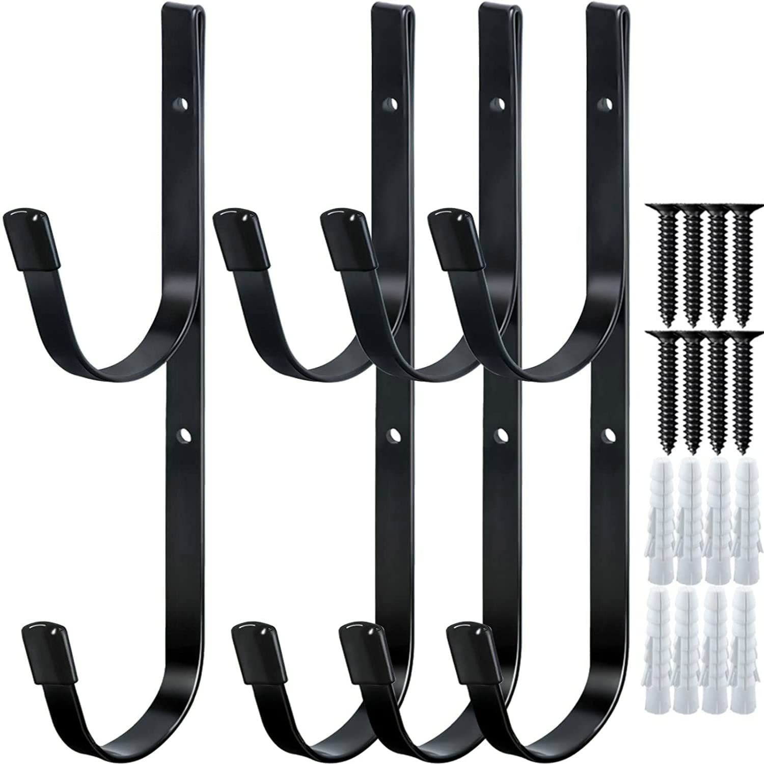 Pool Pole Hanger for Fence（4 Pack） Black Pool Equipment Hooks Heavy ...