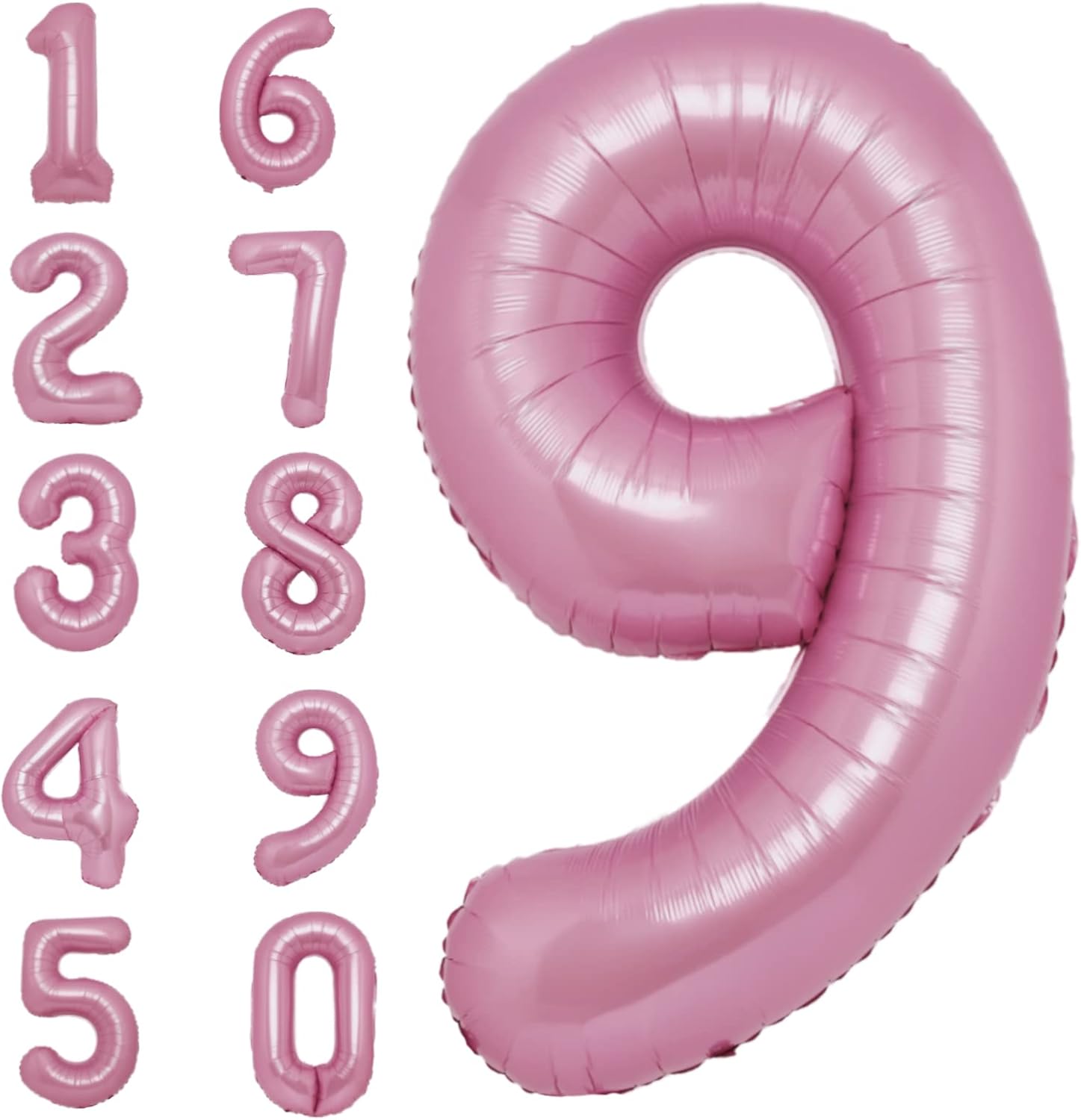 Amazon.com: Big 40 Inch Macaron Pink Number 9 Balloon for 9th Birthday ...