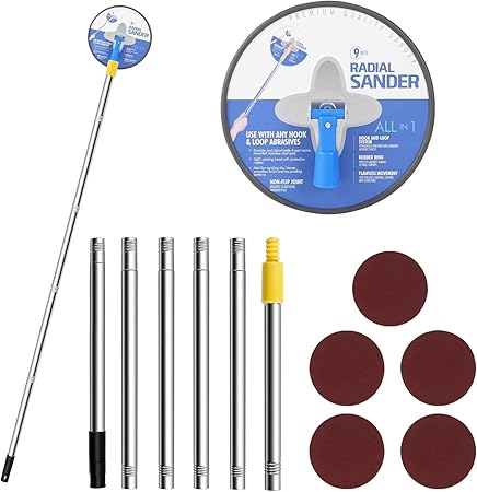 innislink 9 Inch Pole Sander for Drywall, 360° Rotation Dry Wall Sander ...