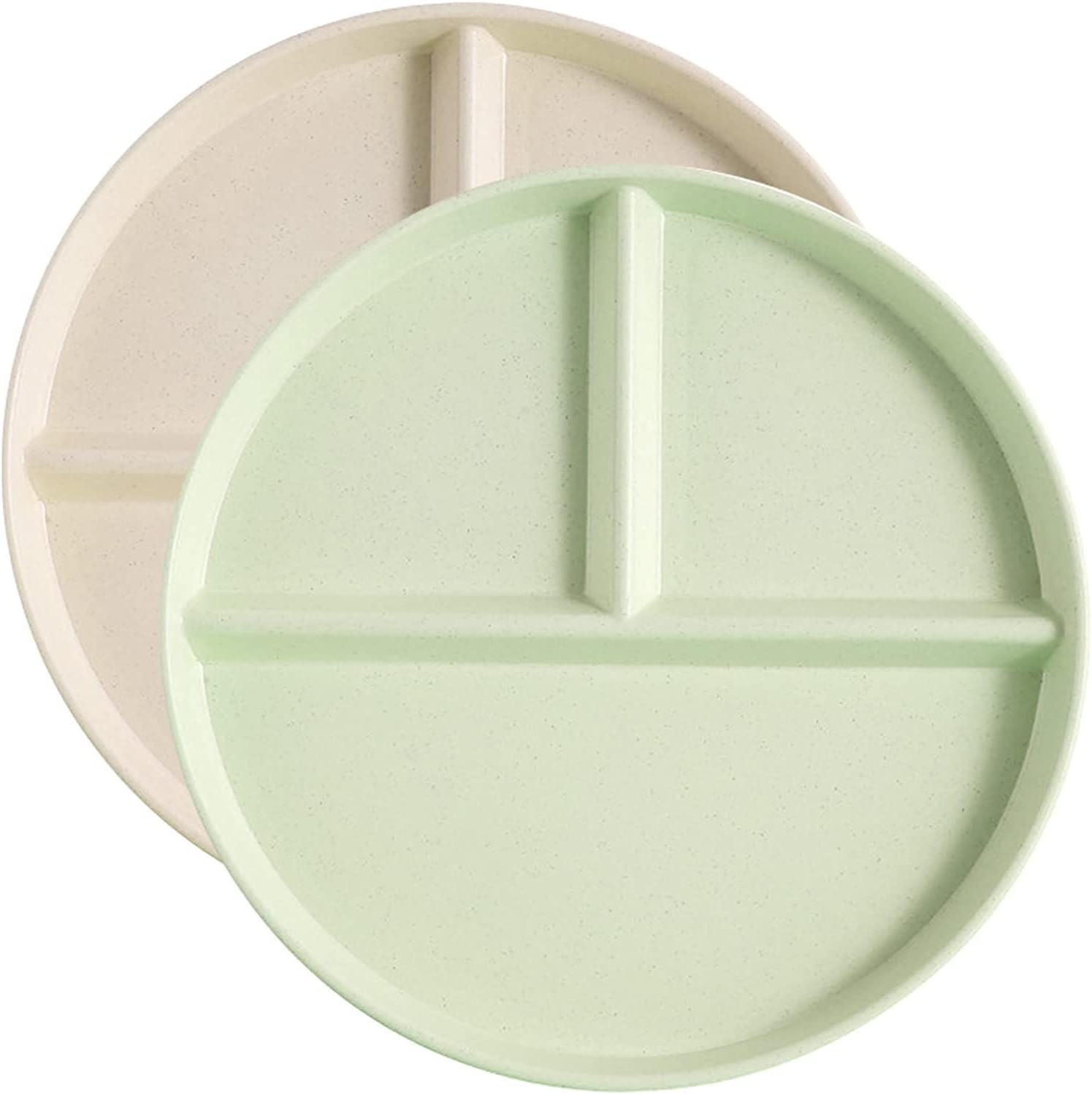 sukevitor 2 Pcs Divided Plates, Divided Dinner Plates, Unbreakable ...