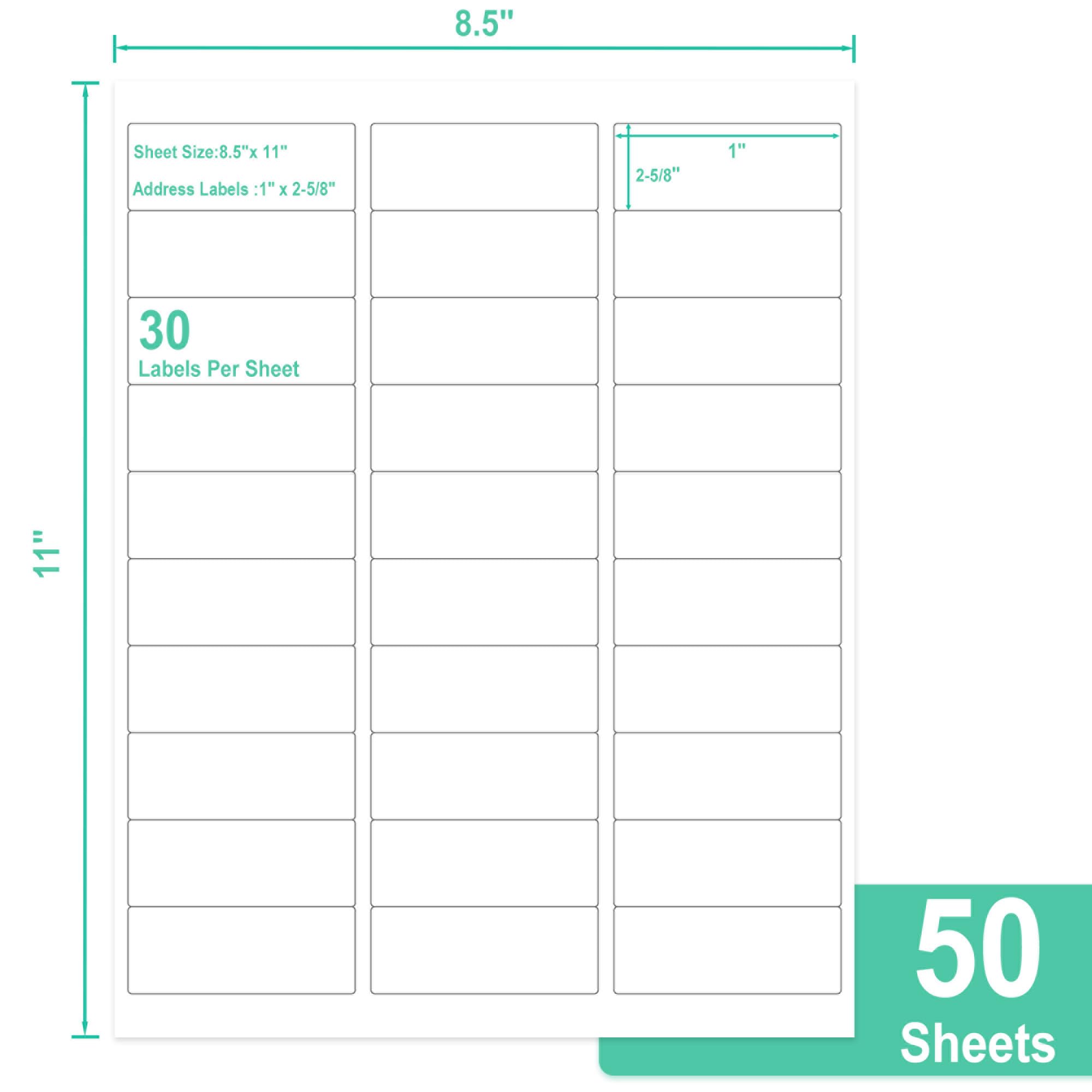 Snapklik.com : L LIKED Printable Address Labels, 1" X 2-5/8", 1,500 ...