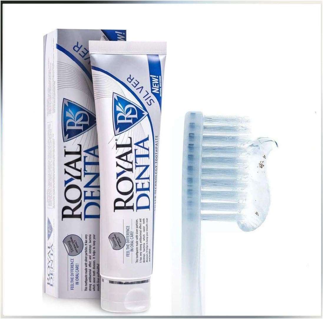 Royal Denta Silver Teeth Whitening Toothpaste with Aloe Vera, Vegan ...