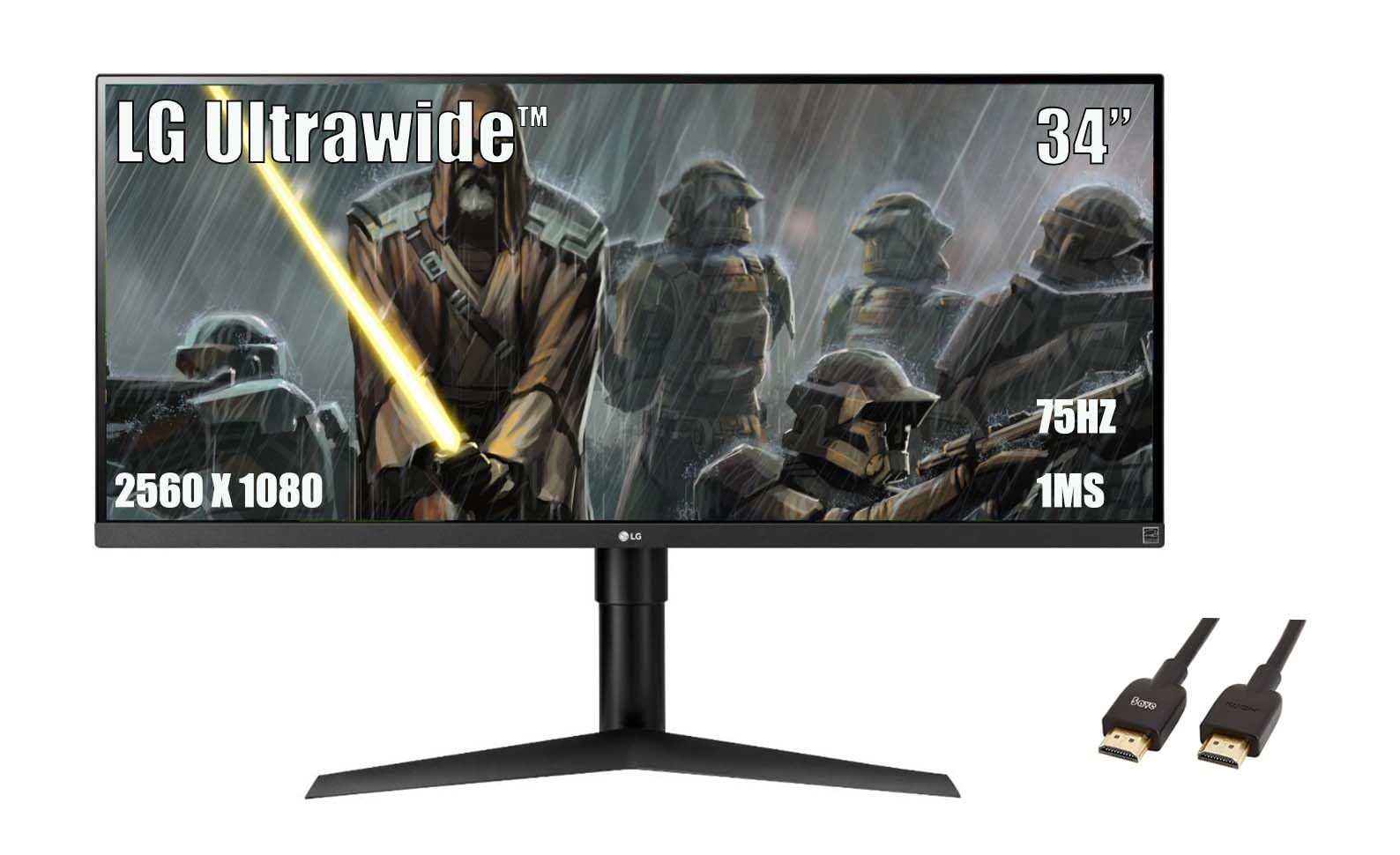 Amazon.com: LG 34 inch UltraWide FHD IPS Monitor, 75Hz, 1ms, 21:9 ...