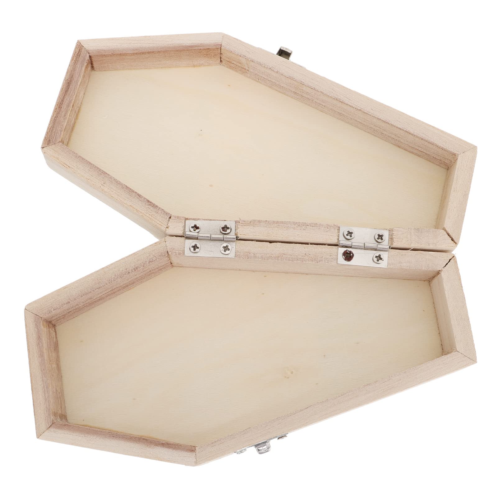 Amazon.com: STOBOK Halloween Wooden Coffin Box: Large Unfinished Wood ...