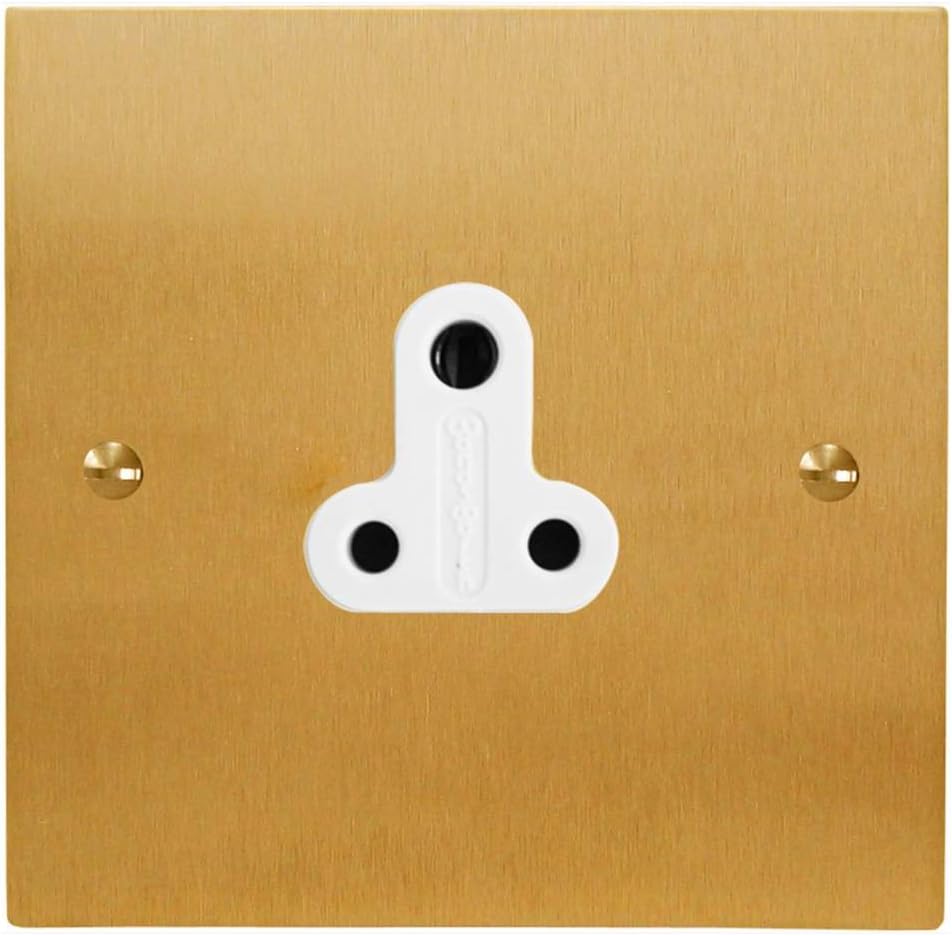 Light Socket 1 gang 5 amp unswitched socket outlet Satin Brass : Amazon ...