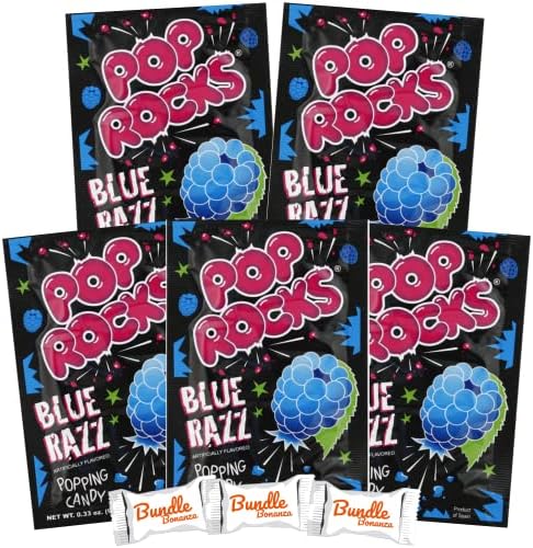 Amazon.com : POP ROCKS Blue Raspberry (5 Pack) W/Bundle Bonanza Candy ...