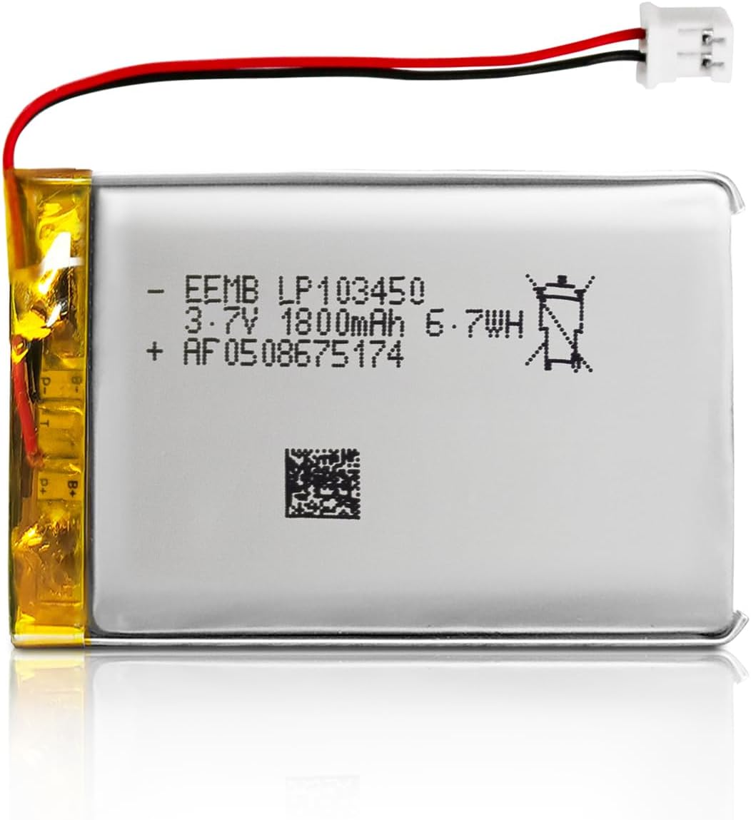 Amazon.com: EEMB 3.7V Lithium ion Battery 1800mAh 103450 Rechargeable 3 ...