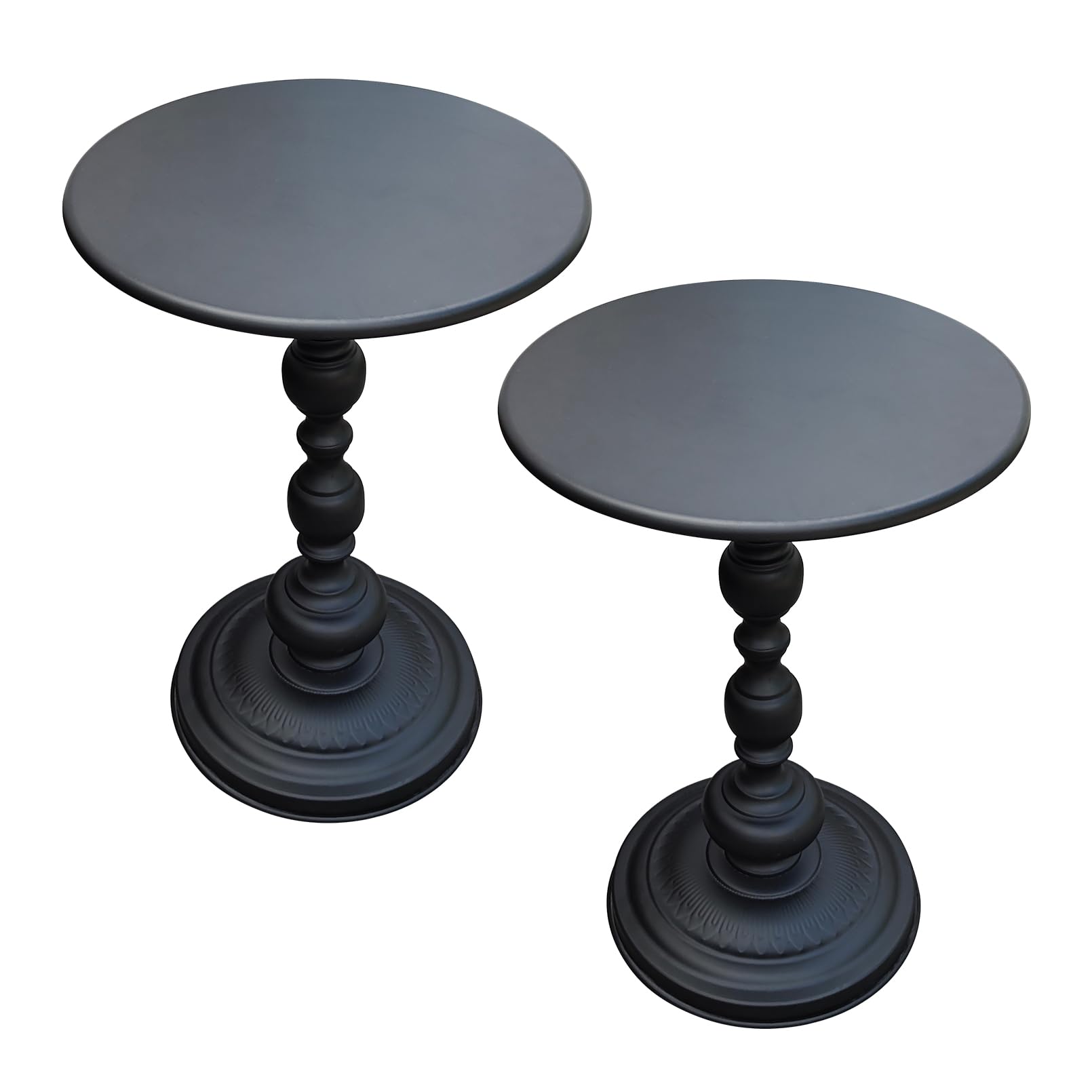 Amazon.com: Benkyo Set of 2 Black Pedestal Round Side End Table，Small ...