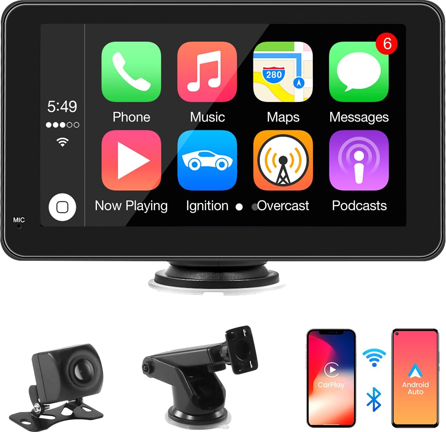 Amazon.com: Carplay Screen for Car, 7 Inch Portable Touch Screen Car ...