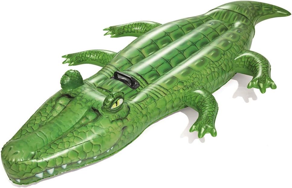 Amazon.com: Bestway 41011-19 Inflatable Crocodile Pool Float Ride-On ...