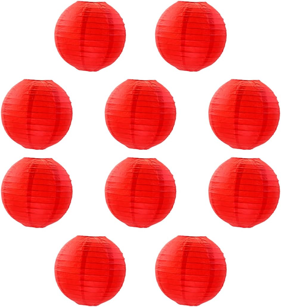 Amazon | Lanito 紙提灯 赤 お盆 提灯 丸型 紙ちょうちん 10個セット 燈籠 飾り付け ペーパーランタン お盆飾り 新年の装飾/居酒屋/誕生日/結婚式/出店/DIY絵画/装飾 ...