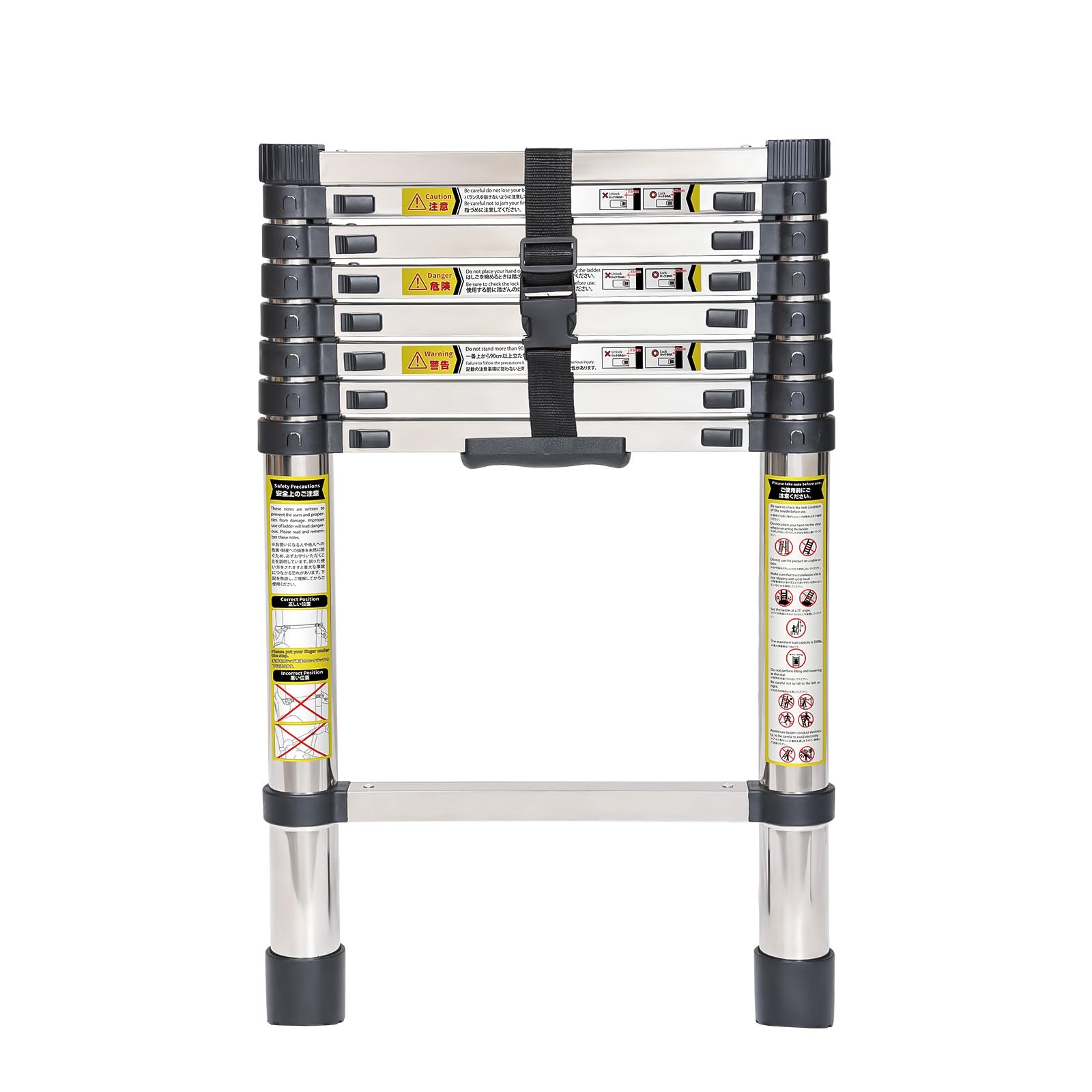 8.5FT Telescopic Telescoping Ladder, Extension Ladder Folding Camper ...