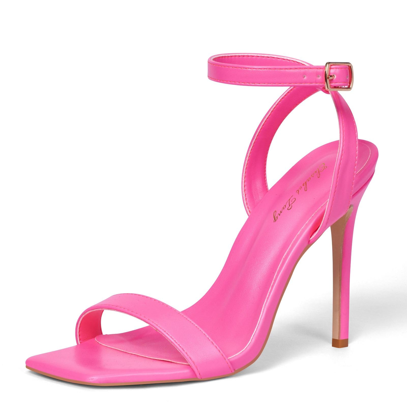 Snapklik.com : Womens Stiletto Heels Ankle Strap Open Square Toe Heeled ...