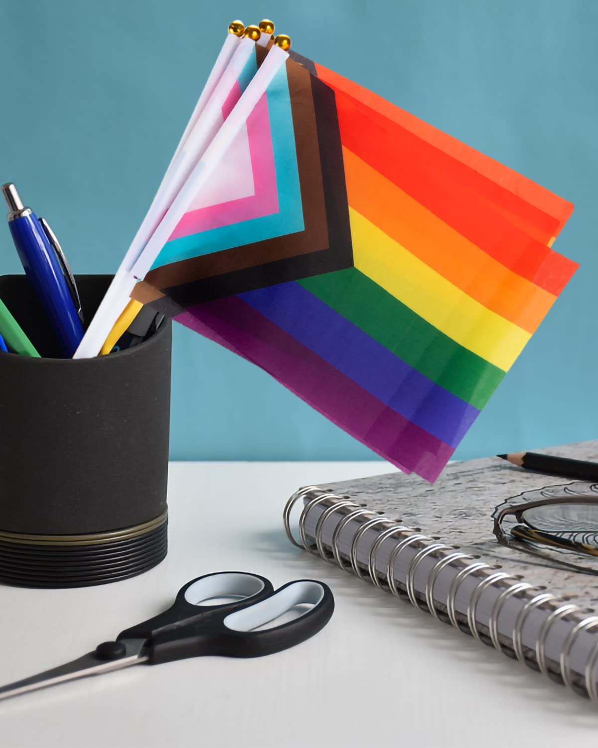 Snapklik.com : 50 Pack Progress Rainbow Pride Small Hand Held Flag For ...