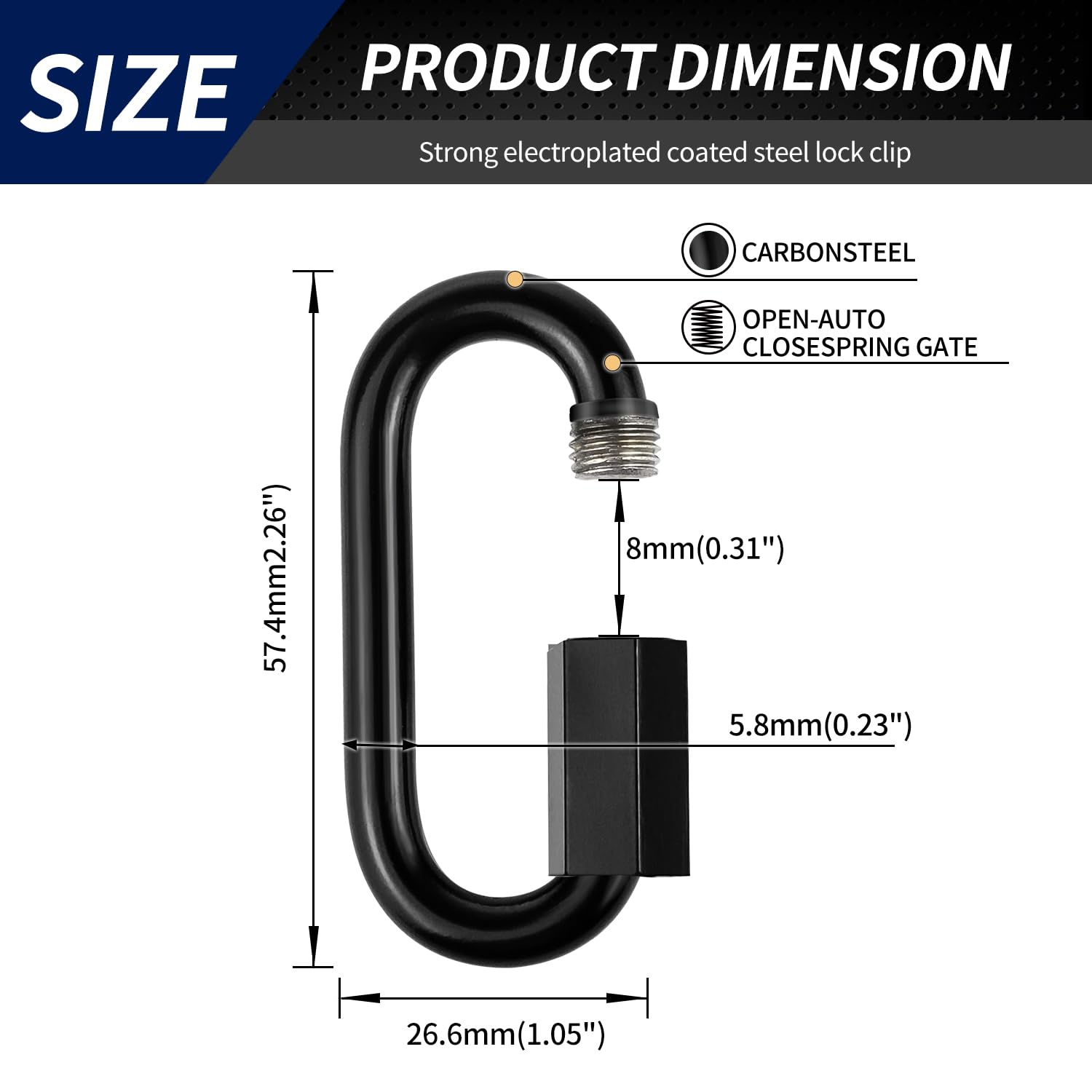 Snapklik.com : 2.3" Chain Quick Links, 10 Pcs 1/4" Marine Grade Screw ...