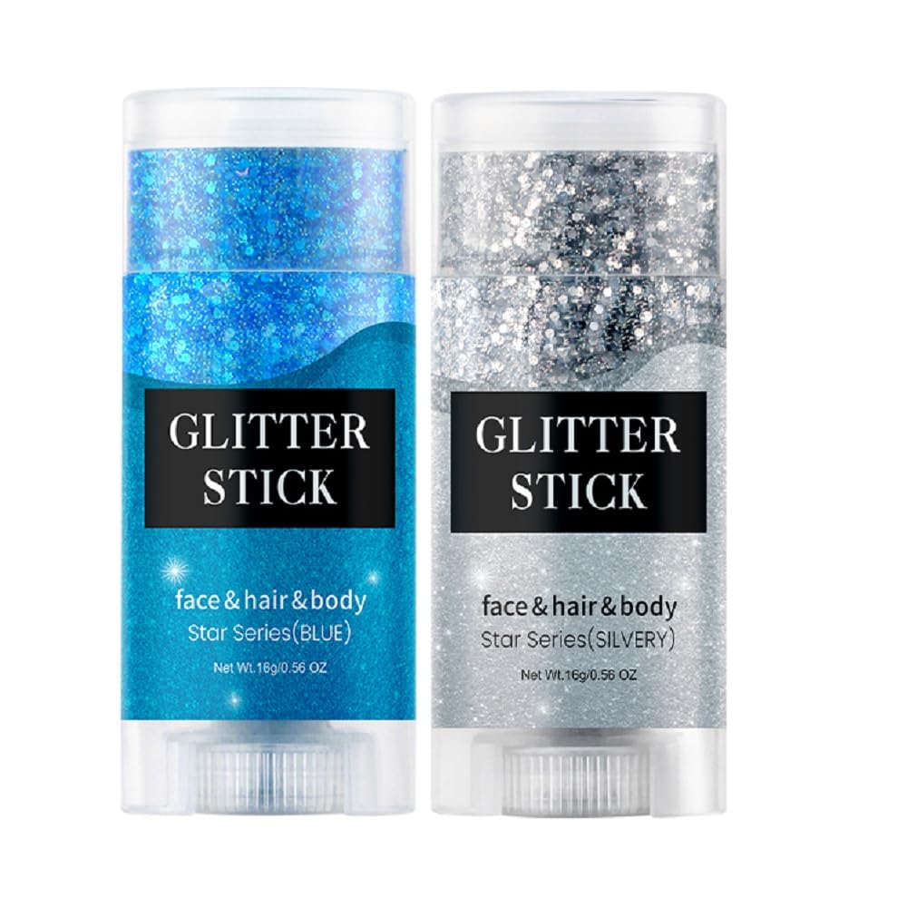 Amazon.com : 2 Color Face Glitter Stick,Holographic Sequins Paint ...