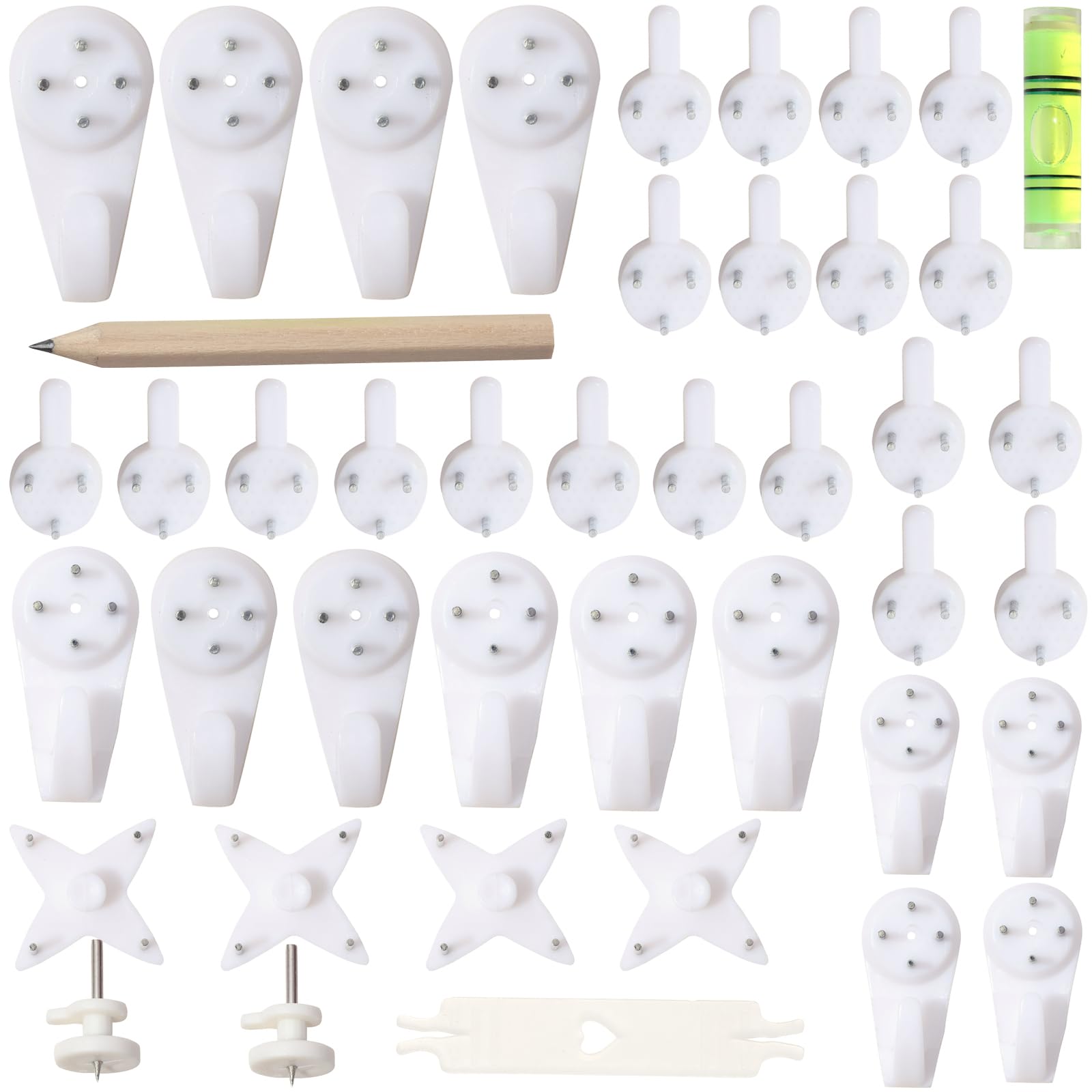 SUMLIVING Picture Hanger Kit,43Pcs Hardwall Hangers for Cinder Block ...