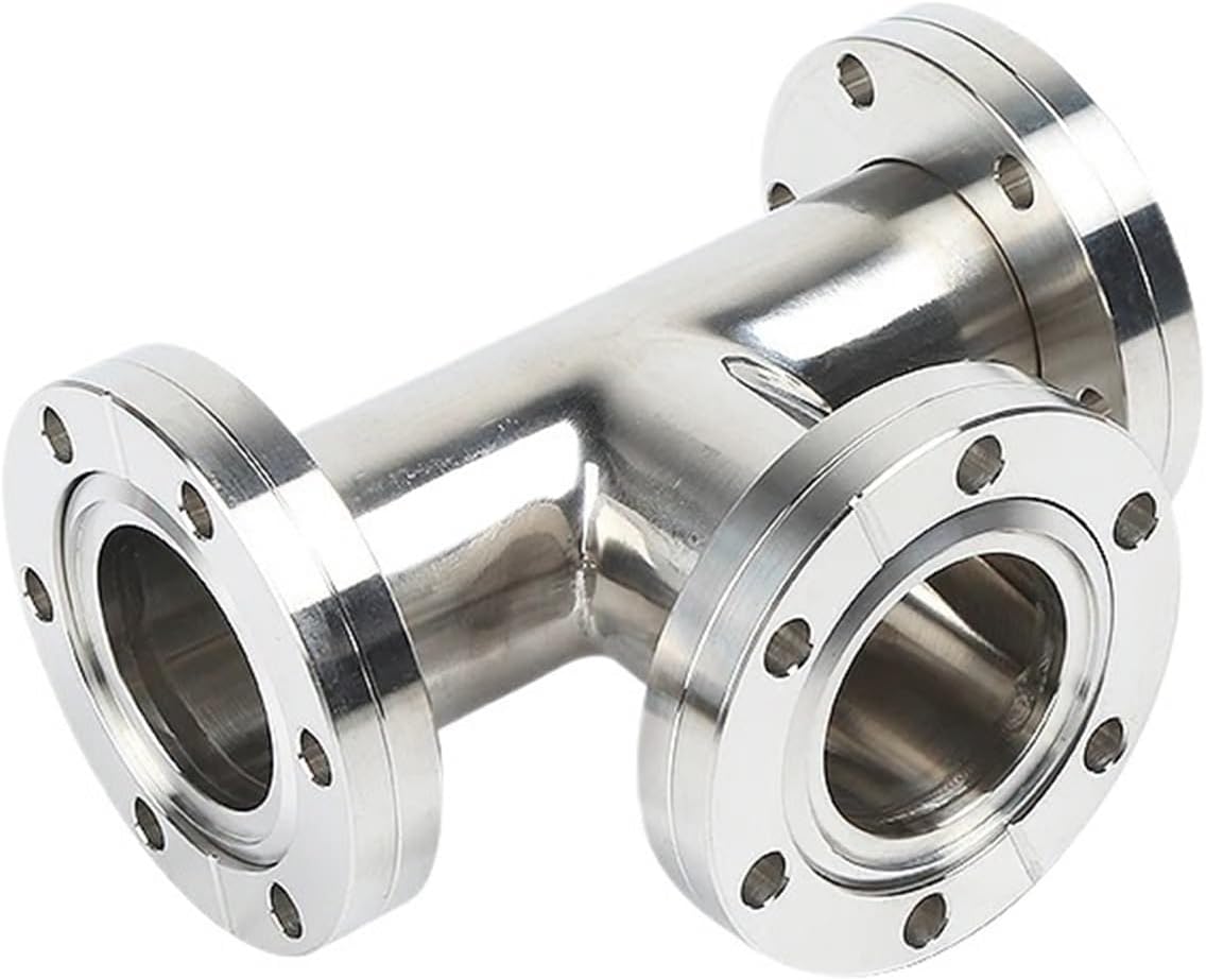 CF16 CF25 CF35 CF50 CF63 CF100 Vacuum Diameter Tee 304 Stainless Steel Vacuum Pipe Adapter Fixed ...