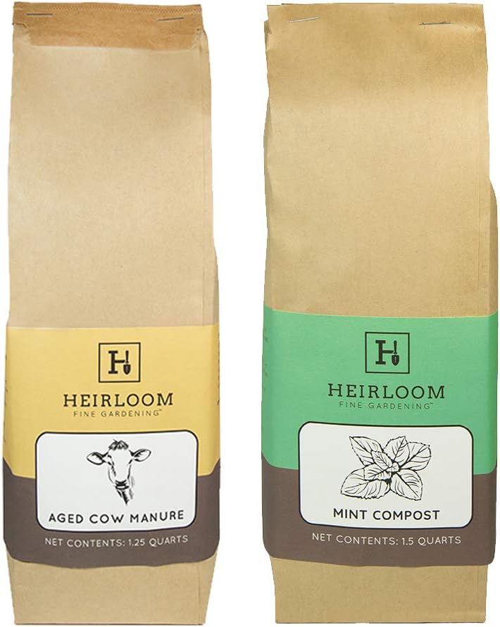 Amazon.com : Aged Cow Manure and Mint Compost Bundle by Heirloom Fine ...