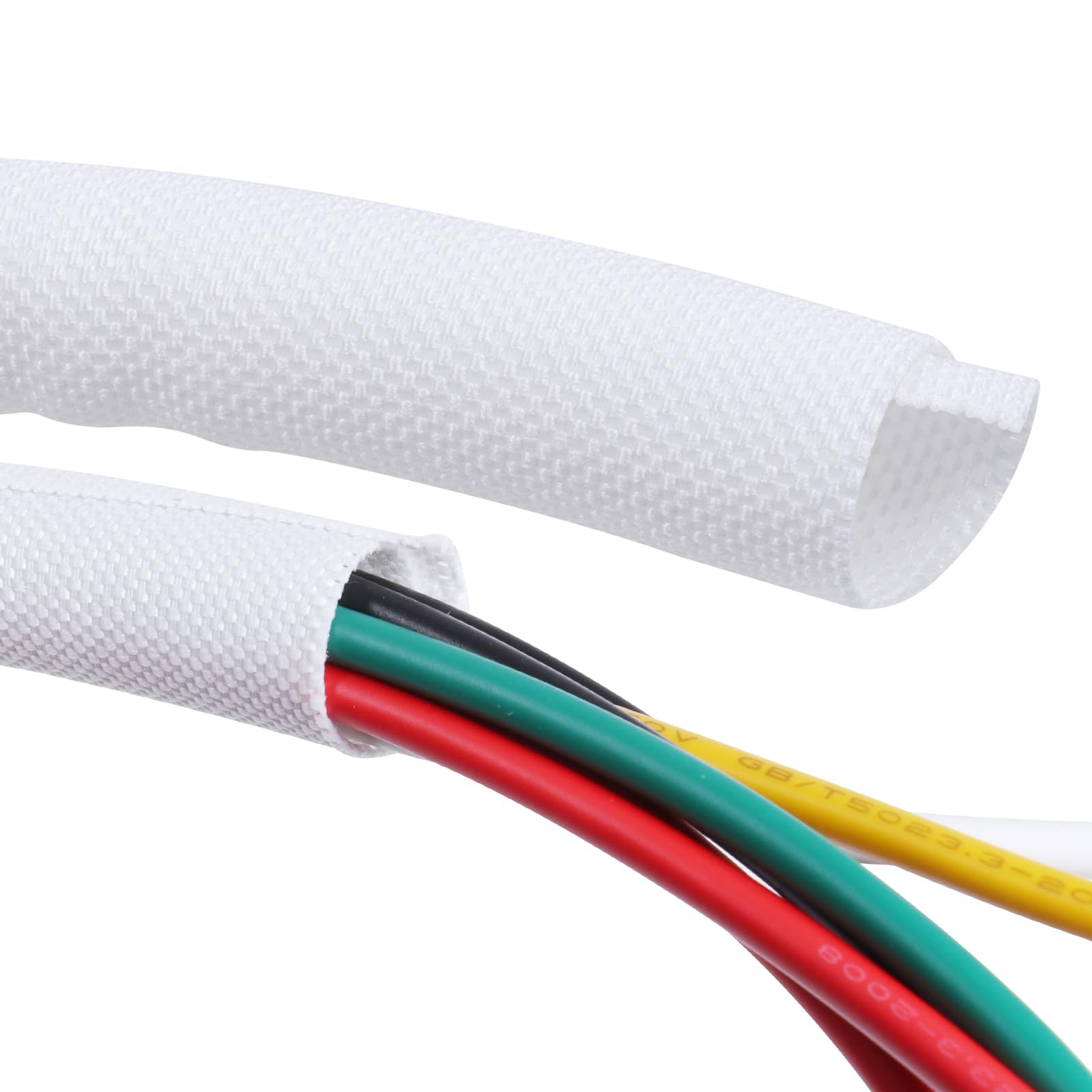 Amazon.com: SUNNAREPOON White Split Cable Sleeve Braided Mesh Woven ...