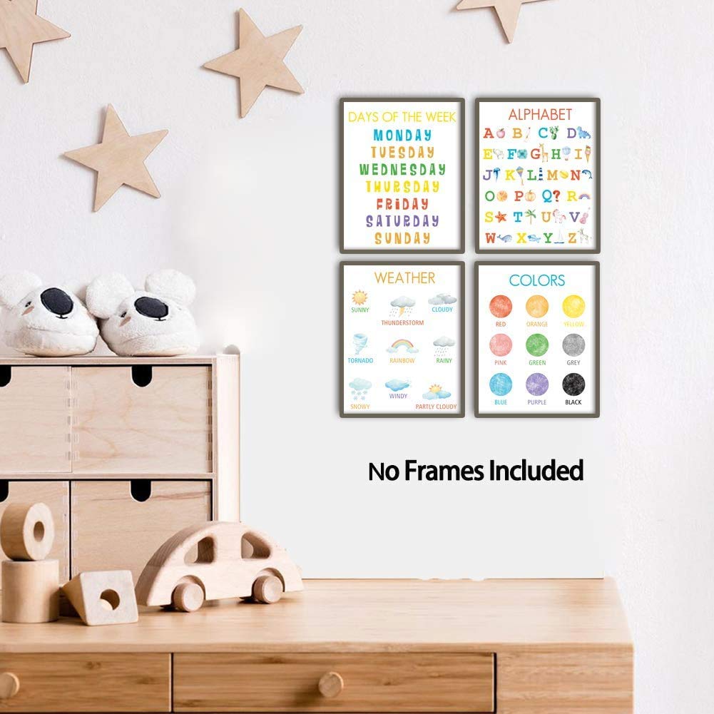 Alphabet Numbers Canvas Poster,Kindergarten Art Prints,Cute Numbers ...