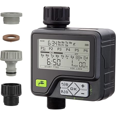 Pinolex® Drip Irrigation Water Timer Digital Controller Fully Automatic Adapters Batteries ...