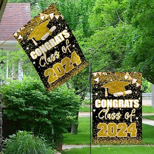 Amazon.com: Congrats Class of 2024 Decorations, 2PCS Graduation Garden ...