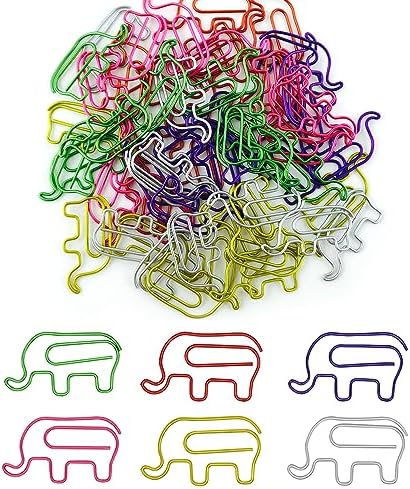 Amazon.com : Wayilea 60PCS Animal Paperclip Cute Elephant Paper Clips ...