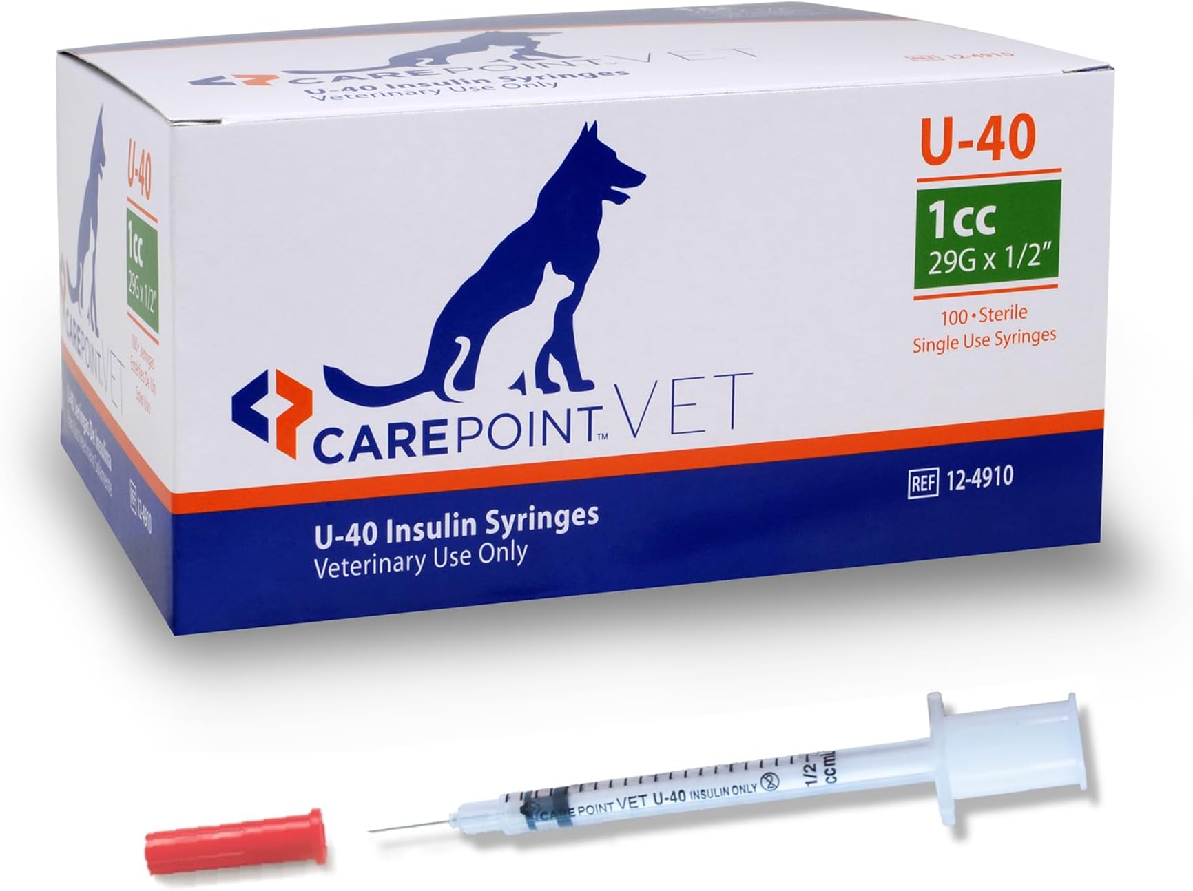 Amazon.com: Easy Touch 29G 1cc 1/2 in. U-40 Vet Insulin Syringe ...