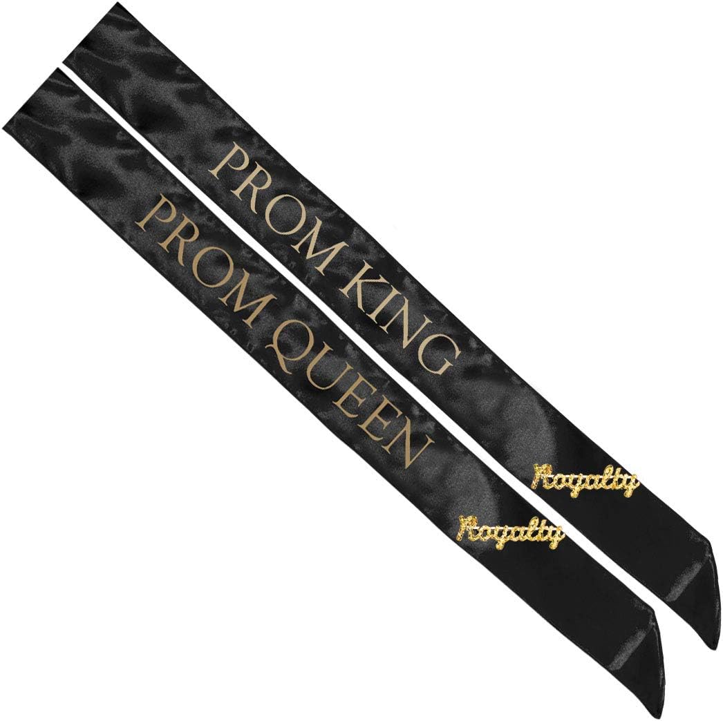 Amazon.com: Anderson's Black Prom Royalty Sash Set, 2 Sashes and 2 ...