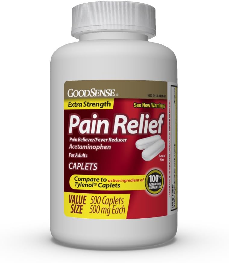 Amazon.com: GoodSense Extra Strength Pain Relief, Acetaminophen Caplets ...