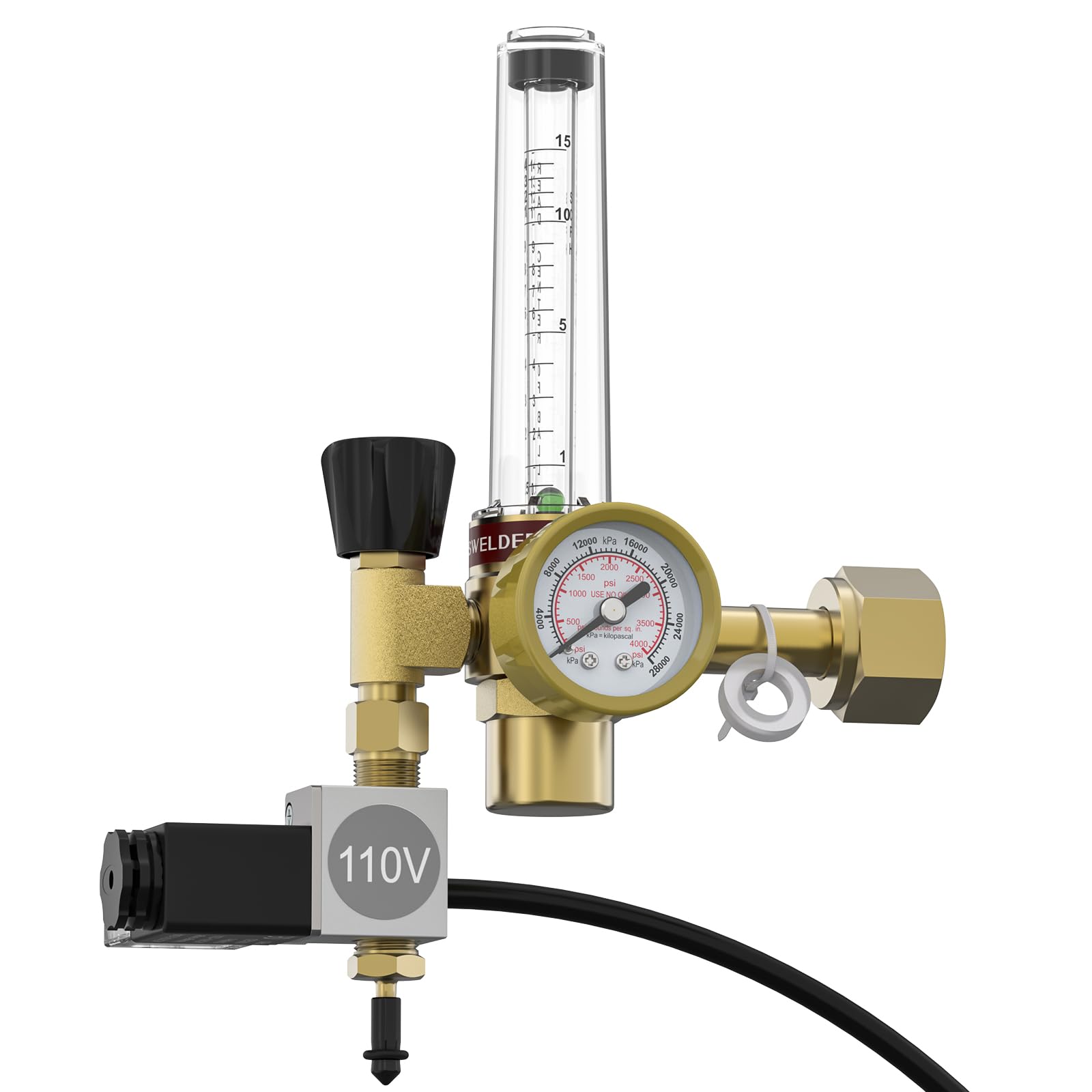 Amazon.com: YESWELDER CO2 Regulator with Solenoid Valve, Flow Meter ...