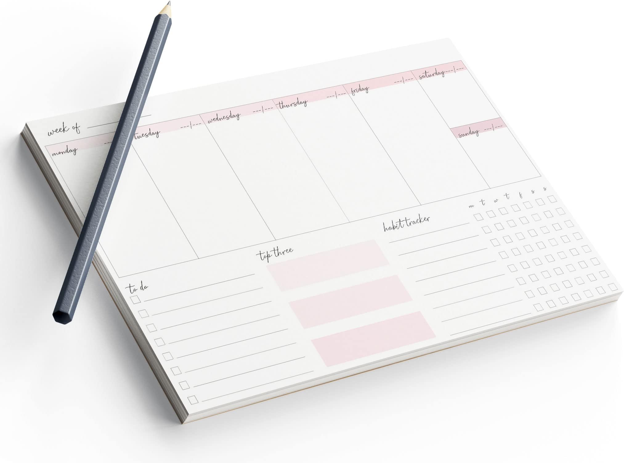 A4 Weekly Planner 52 Week To View Diary Desk Pad Habit Tracker Todo To ...