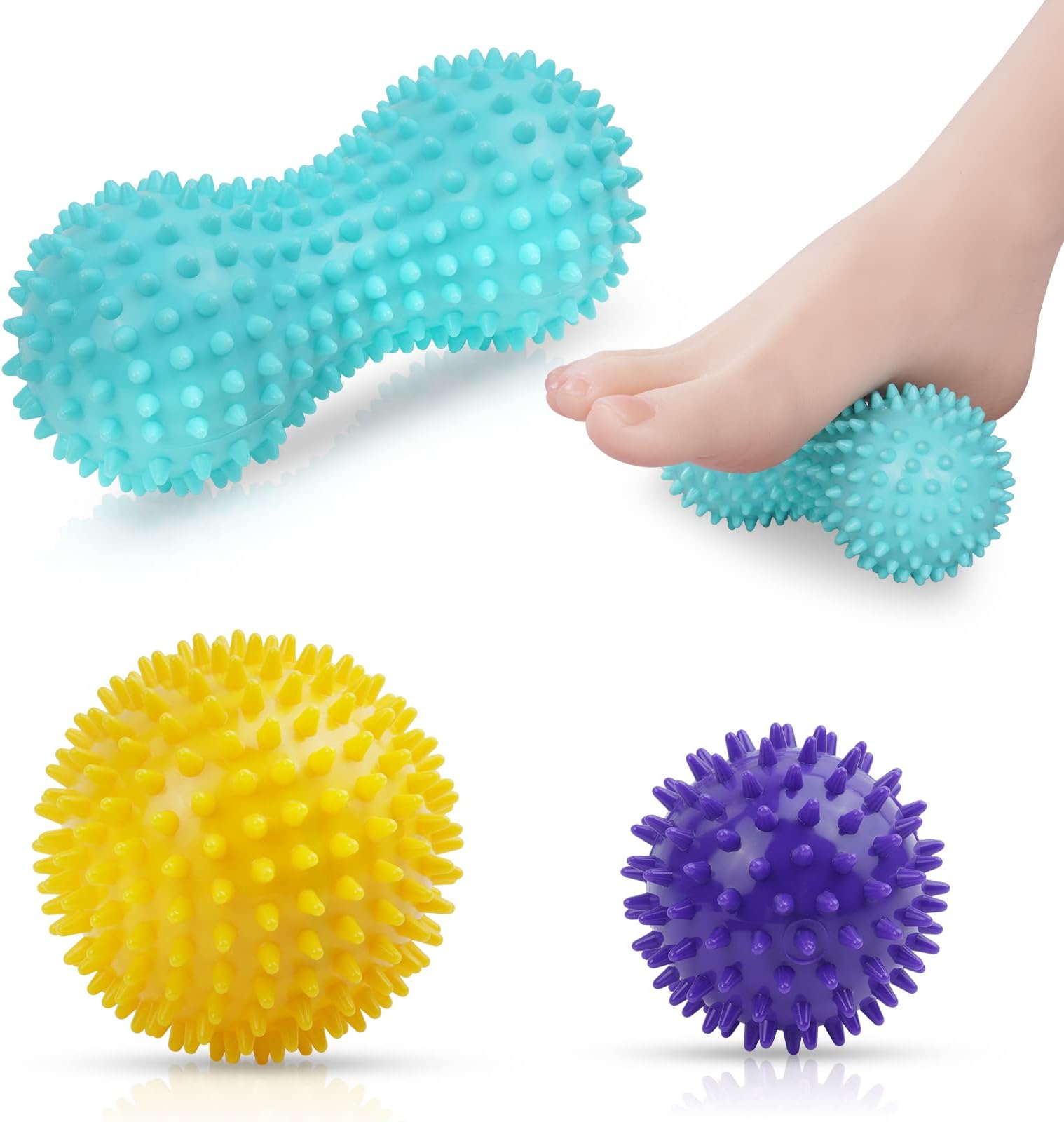 Amazon.com: URAQT Spiky Massage Ball, 3 Pack Hard Spiky Massage Ball ...