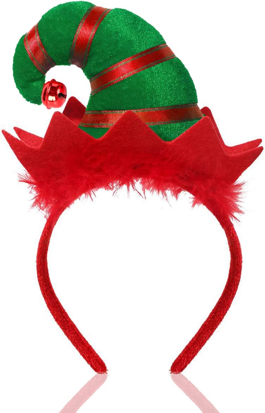 Amazon.com: 2 Pack Christmas Elf Hat, Long Red And Green Striped Elf ...