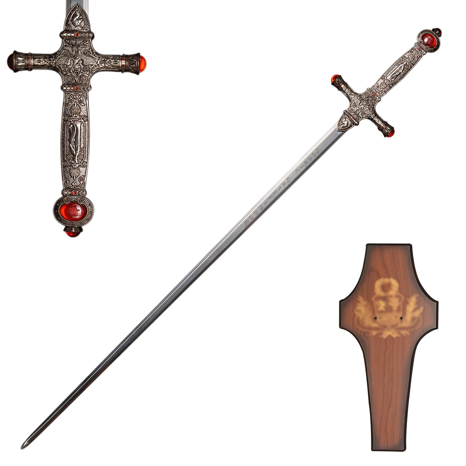 34.3" Stainless Steel Goblins Sword with Black Ruby Handle for Cosplay ...