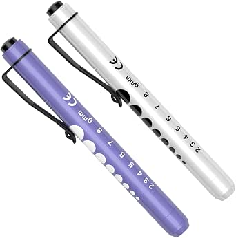 RISEMART Pen Lights for Nurses, 2Pack Reusable Medical Pen Light with ...