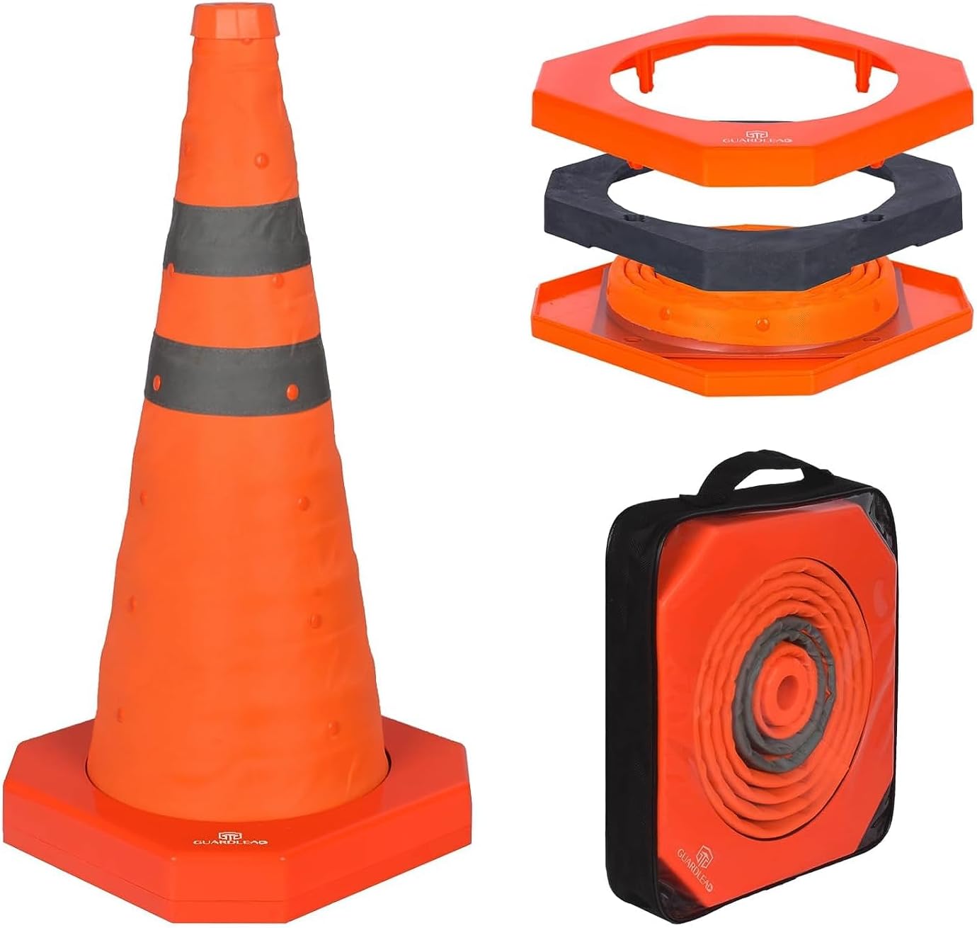 18'' inch Collapsible Traffic Safety Cones with Weighted Base, 1 pcs ...