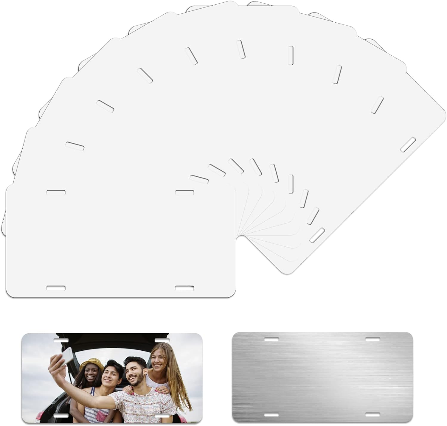 SINKAA 10 Pack Sublimation License Plate Blanks, 12"X6" x 0.45mm, Heat ...