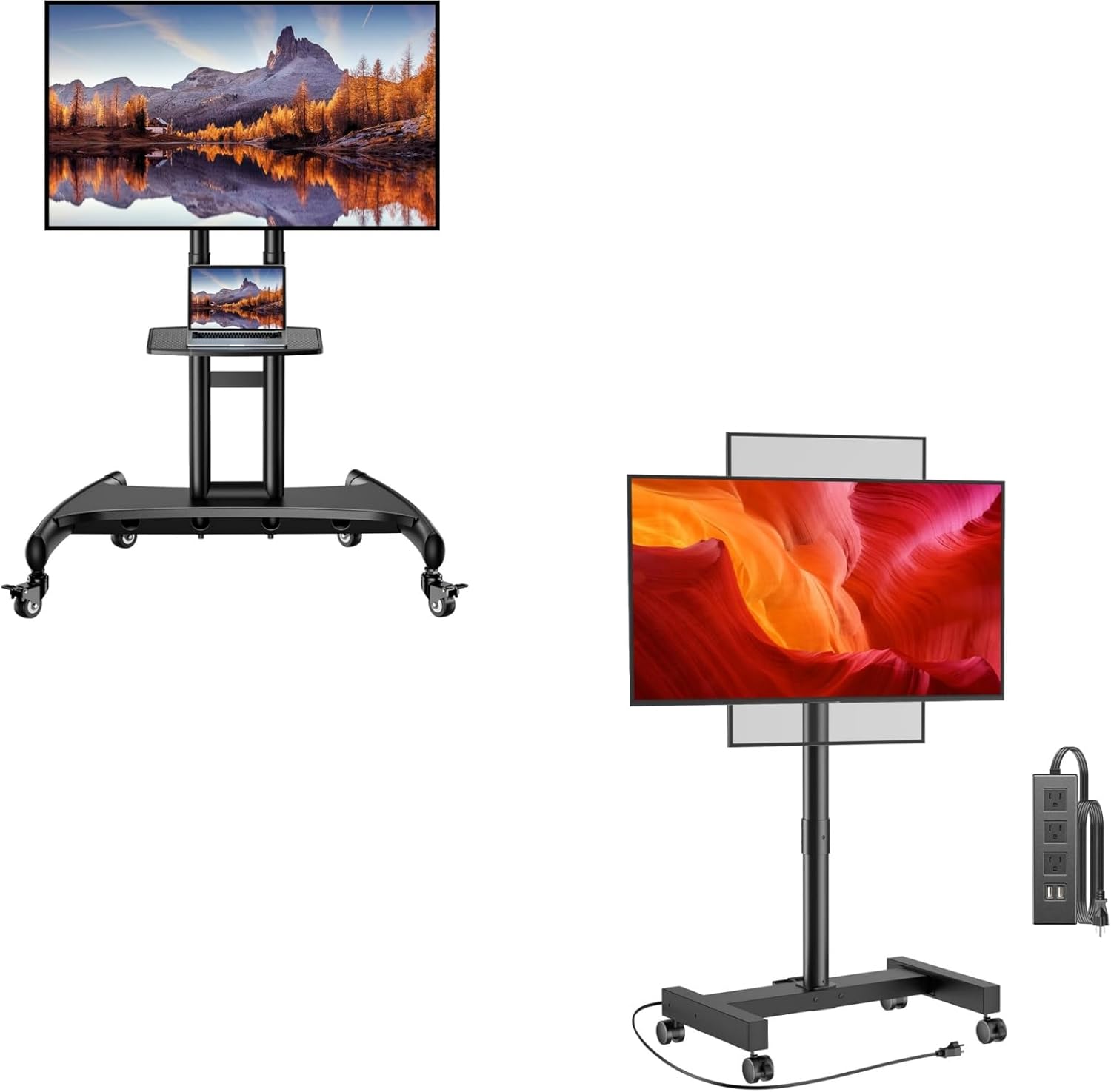 Amazon.com: Perlegear Rolling TV Stand with Power Outlet for 26-50 inch ...