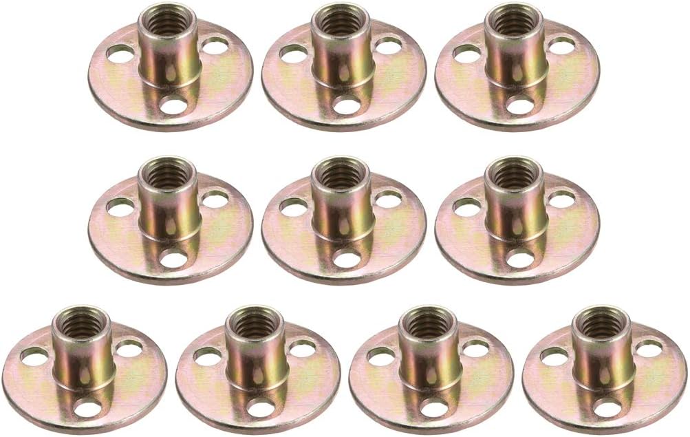 uxcell M12x40x2.5mm Brad Hole Tee Nut Carbon Steel T-Nuts Furniture ...