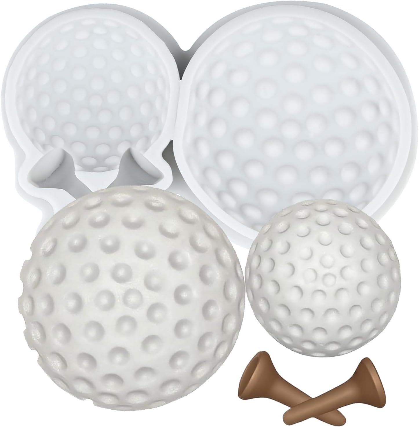 Amazon.com: Lingzhi Golf Fondant Mold Golf Ball Chocolate Silicone Mold ...