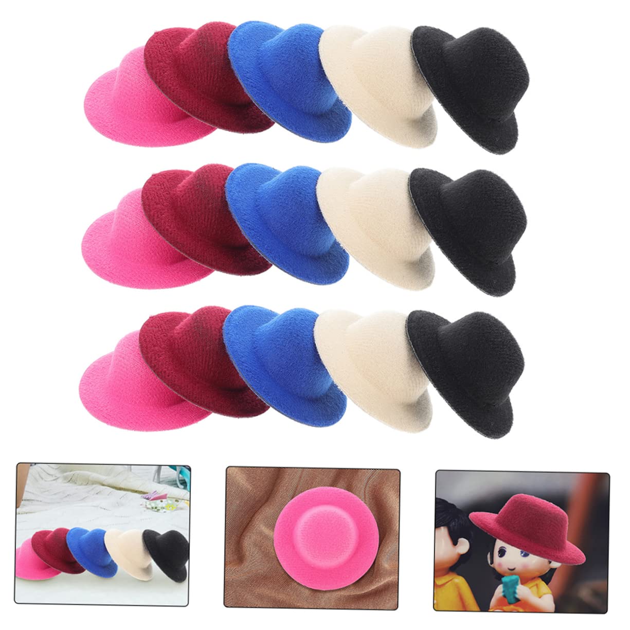 Mini Hats Dolls Garneck Miniature Doll Hats 18 Pcs Mini Top Hat ...