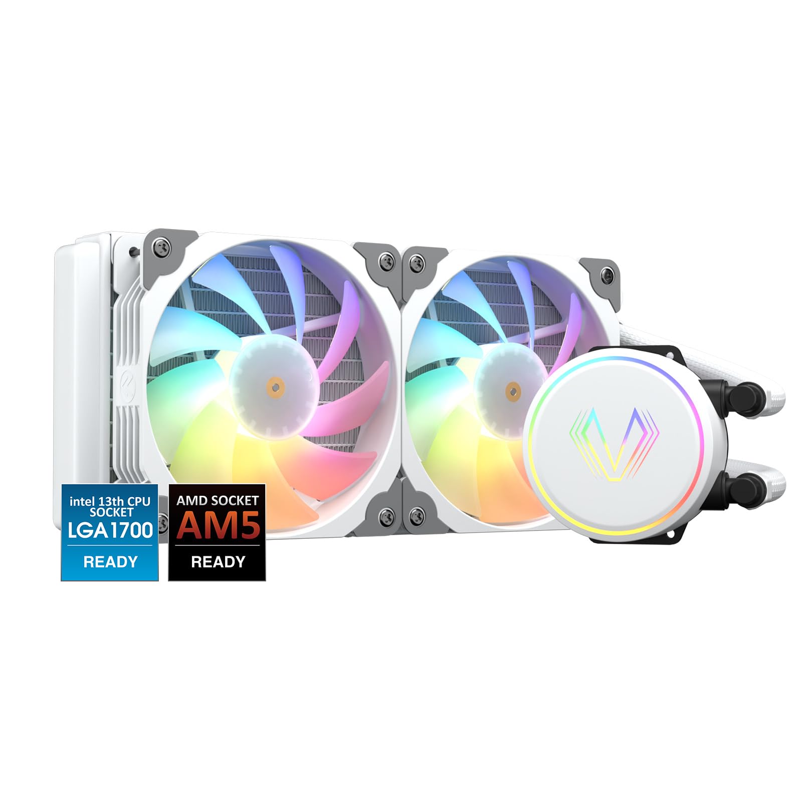 Amazon.com: Vetroo V240 White Liquid CPU Cooler 240mm Addressable RGB ...