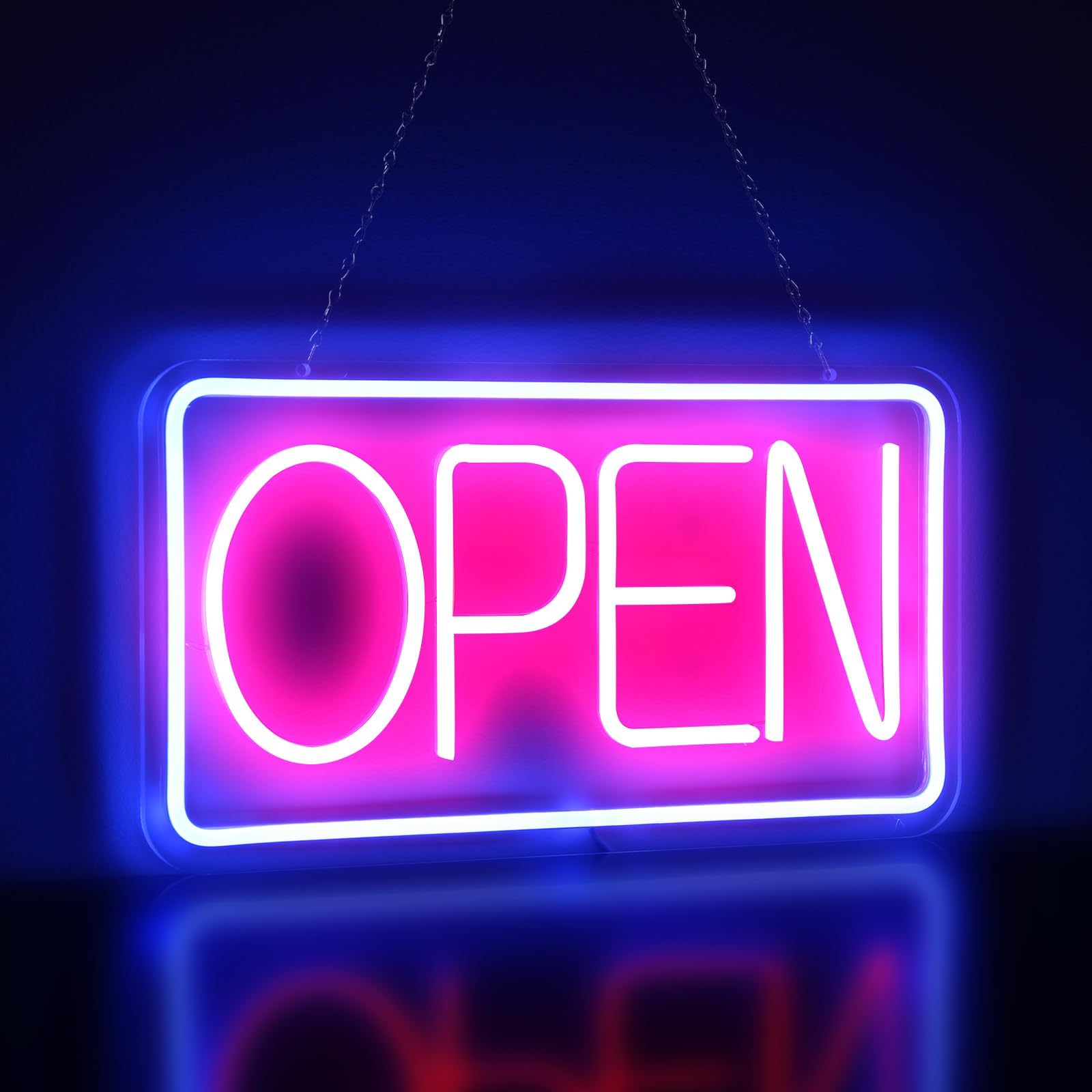 Super Bright Flashing LED OPEN WELCOME Shop Sign Neon Hang Display ...