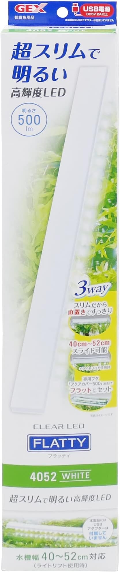 Amazon.co.jp: Gex GEX Clear LED Flatty 4052 WH Slim High Brightness LED, 15.7 - 20.5 inches (40 ...