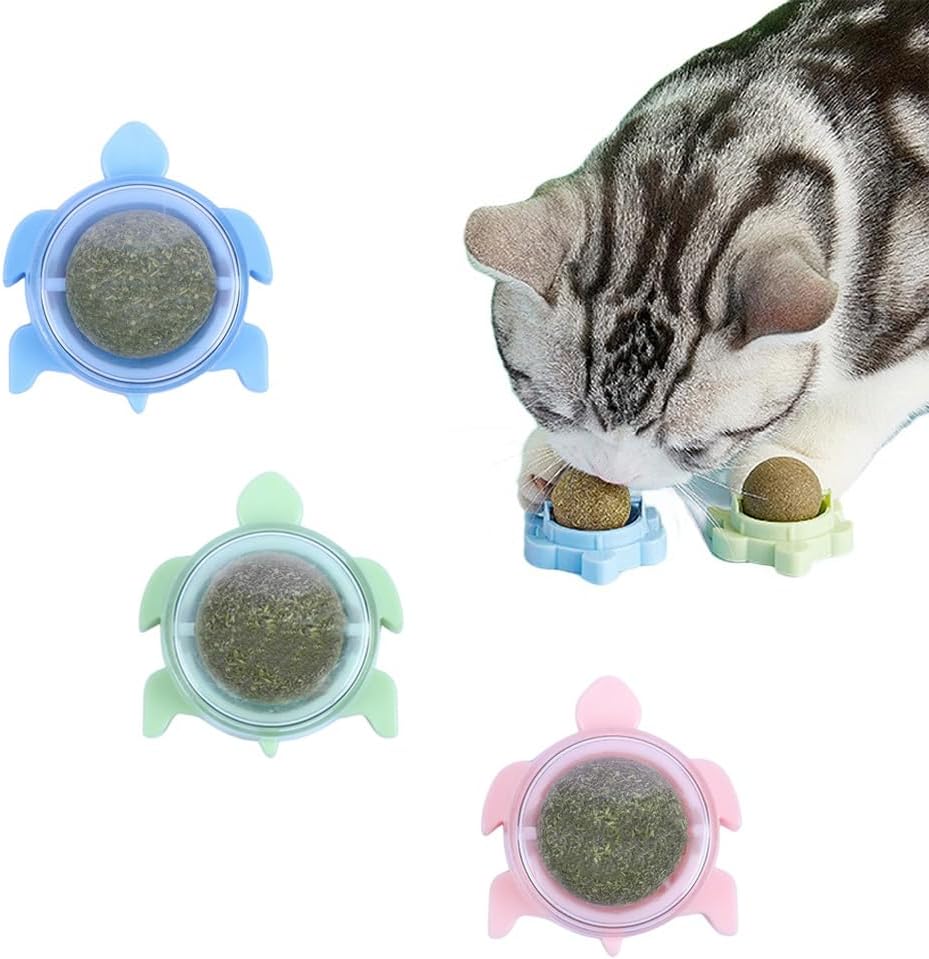 Buy Sichumaria Catnip Wall Toys,Catnip Balls Teeth Cleaning Cat Bite Toy,Edible Cat Licking Toy ...