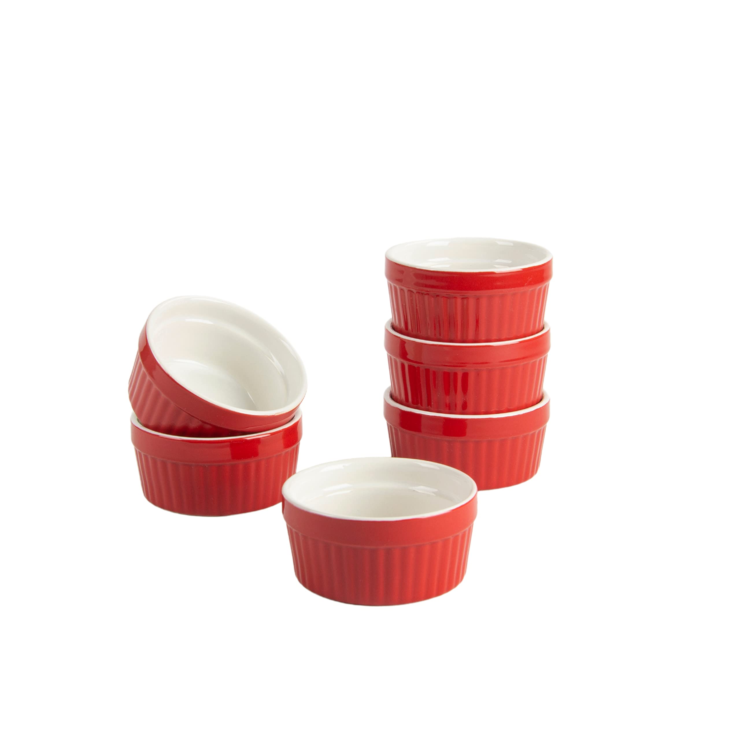 Amazon.com: 10 Strawberry Street Roma Ramekin Set of 6, 4 oz, Red: Home ...