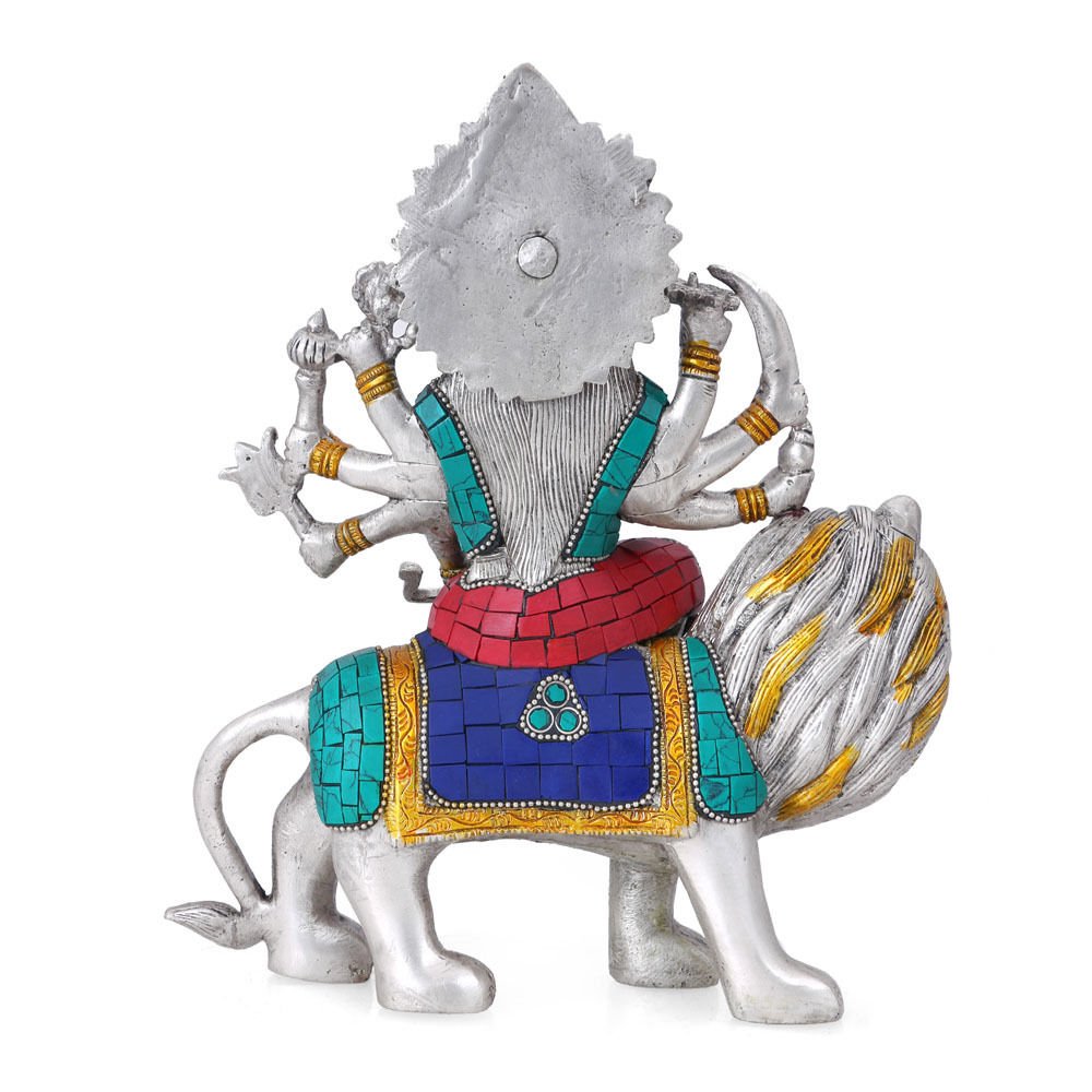 Buy Collectible India Sitting On Lion Durga Idol Religious Goddess ...