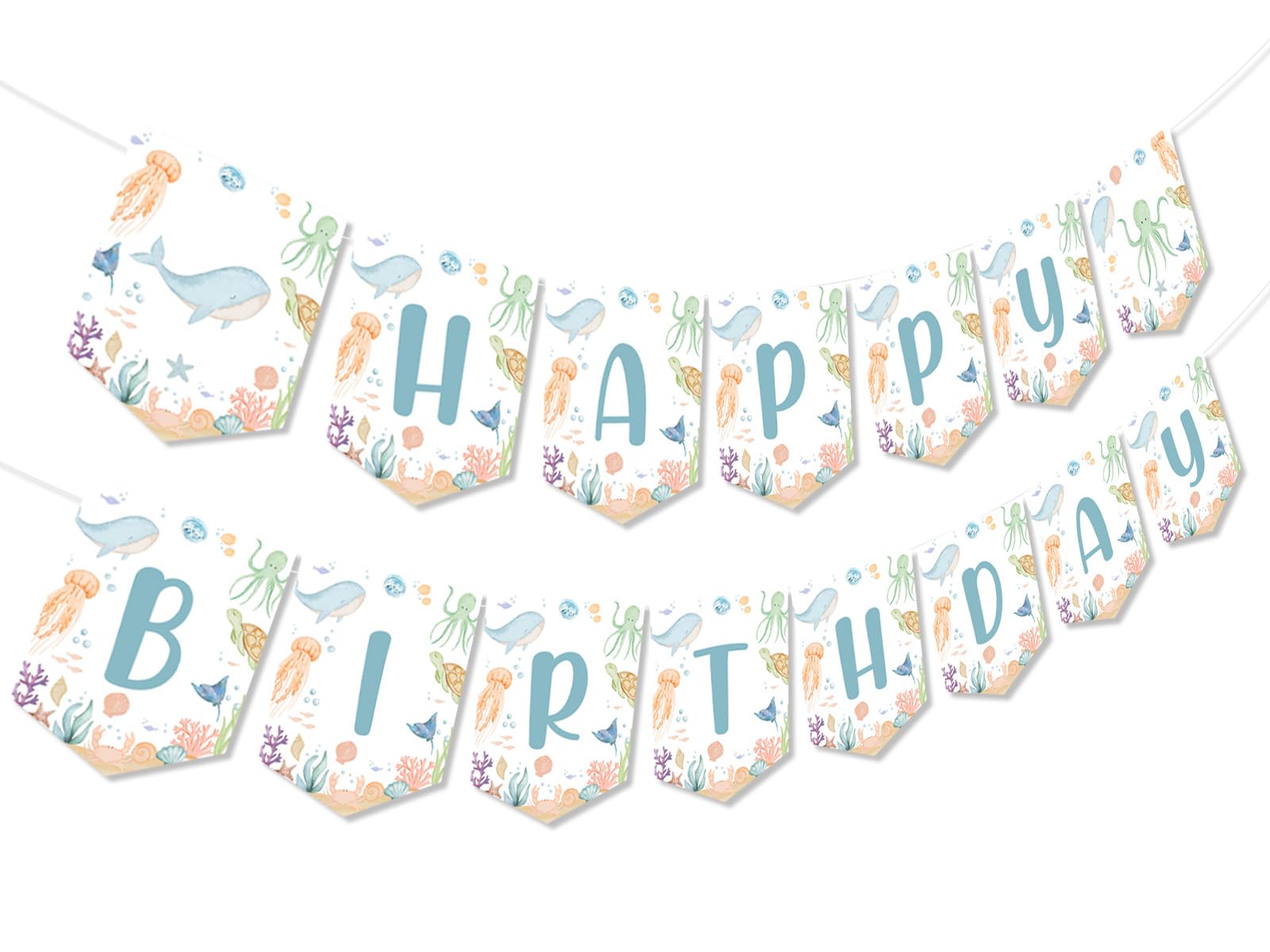 Amazon.com: Under The Sea Birthday Banner Decorations, Ocean Theme ...